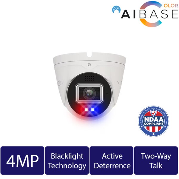 4MP AI Black Light Active Deterrence IP Turret (CAM-IP3174-PV-28-AI-V2)