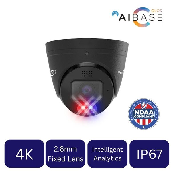 4K AI Black Light Active Deterrence IP Turret (CAM-IP3178B-PV-28-AI)