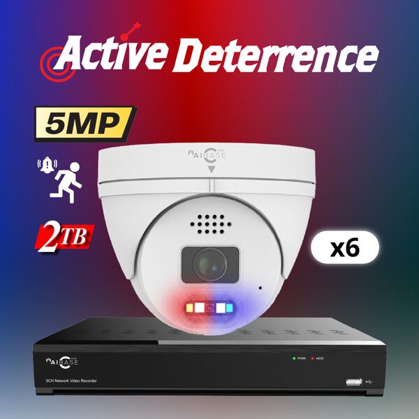 8CH 5MP Active Deterrence AI Full Color PoE IP Kit (KIT-NV3108-5M-PV-AI)