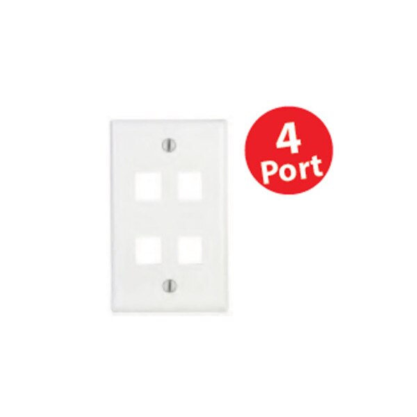 RJ45 Keystone Wall Plate With 4 Ports(NT-RJ45-WF4)
