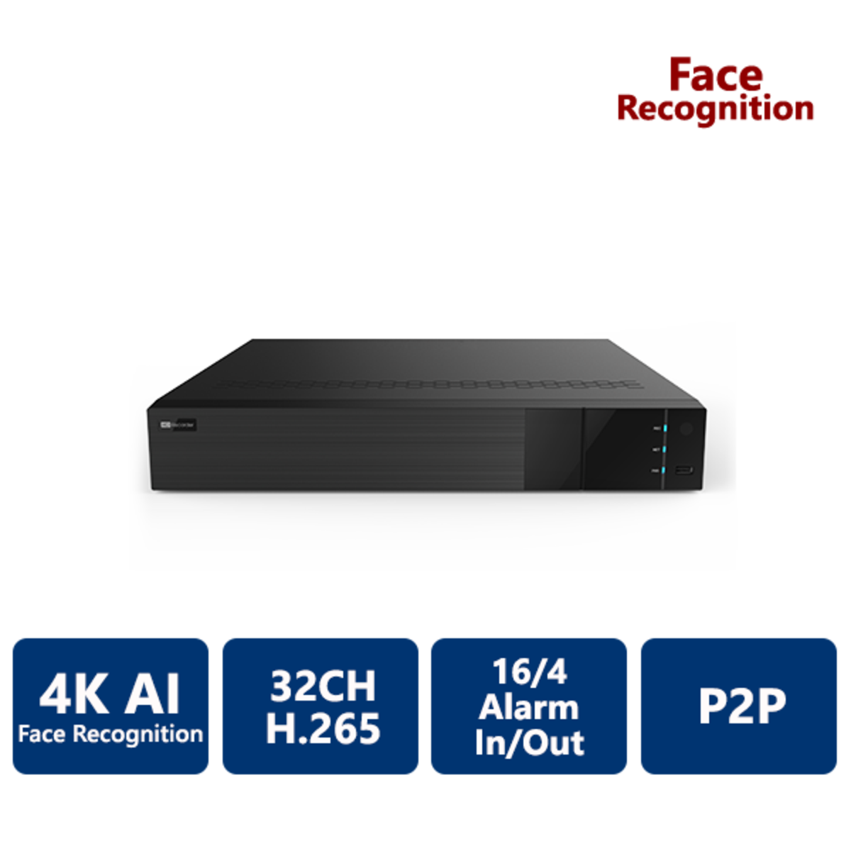 EYEONET 32CH 4K AI Face Recognition NVR(NVR-63432-16P-AI-S2)